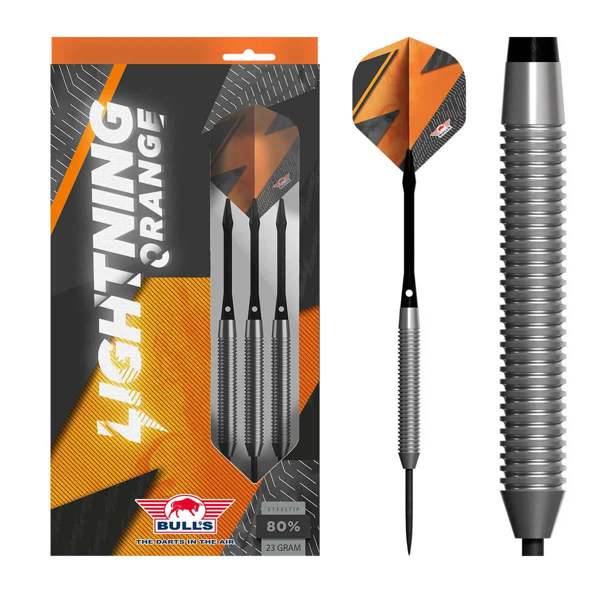 Bull's NL Lightning Orange 80% Steel Tip Darts – Premier Darts