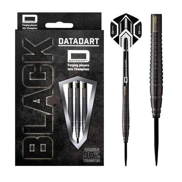 DataDart Black Ringed 90% Tungsten Steel Tip Darts - Premier Darts
