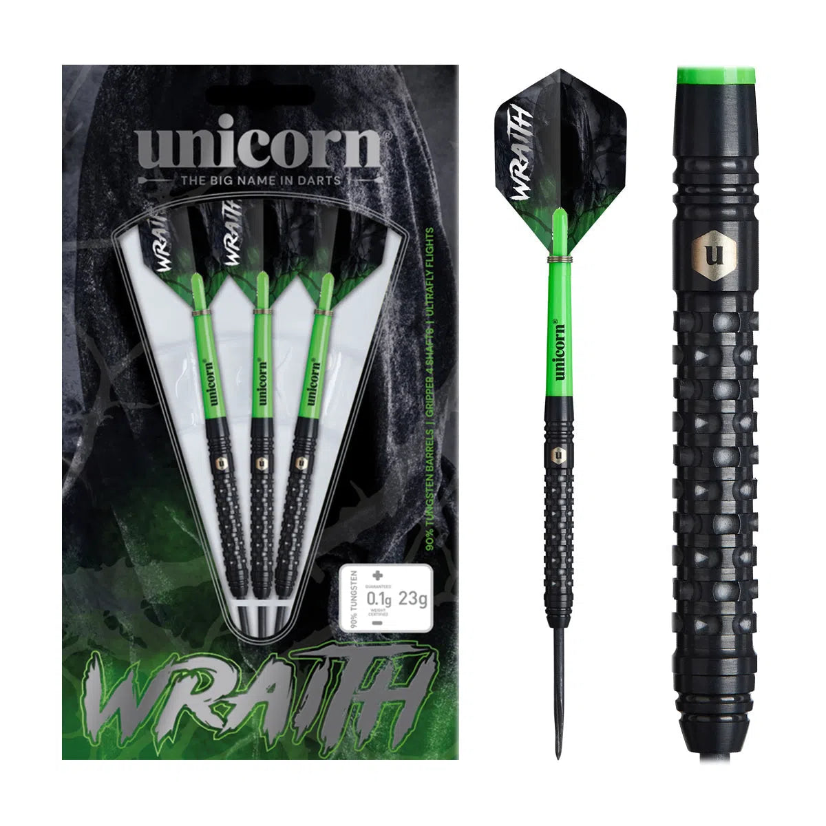 Unicorn Wraith 90% Tungsten Steel Tip Darts – Premier Darts