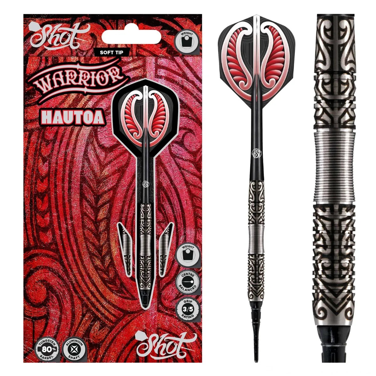 Shot Warrior Hautoa 80% Tungsten Soft Tip Darts – Premier Darts