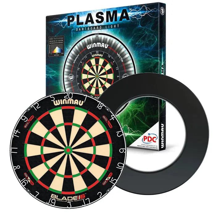 Winmau Blade 6 Dual Core Plasma & NPQ Surround Bundle – Premier Darts